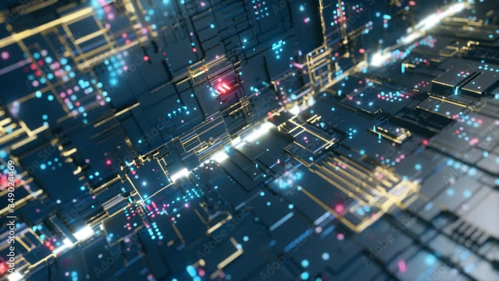 Vidéo Stock Abstract big data transfer. Binary processing is handled by ... Vidéo Stock Abstract big data transfer. Binary processing is handled by ...