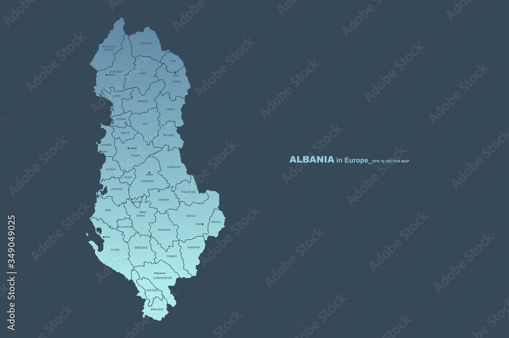 albania map. vector map of albania in europe country. Stock Vector ...