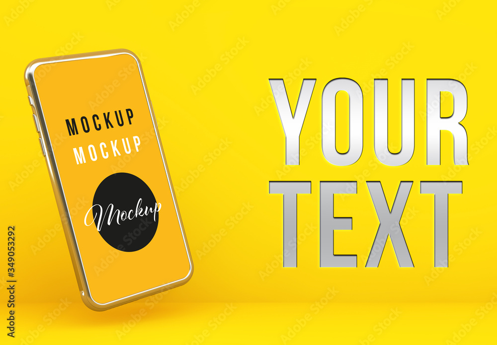 Smartphone Mockup with Text Style Mockup Stock Template | Adobe Stock
