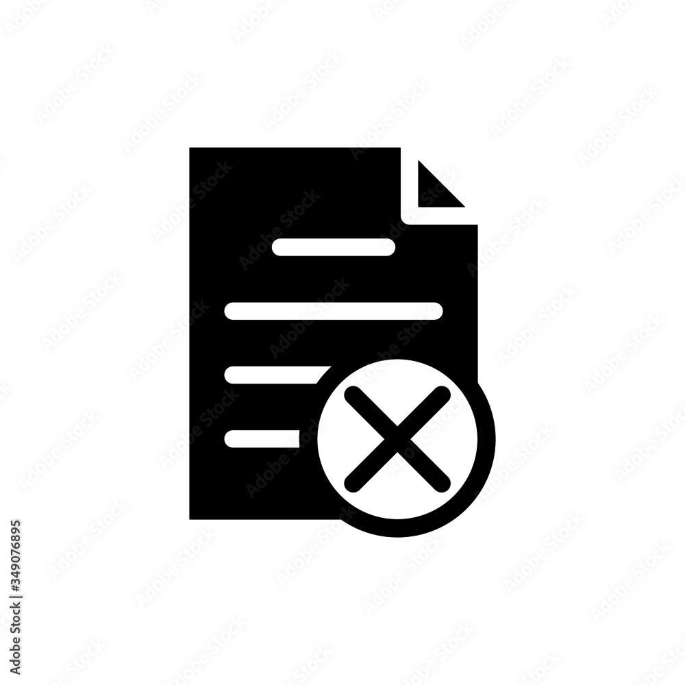 reject form icon in line art style, refusal document icon, flat ... reject form icon in line art style, refusal document icon, flat ...