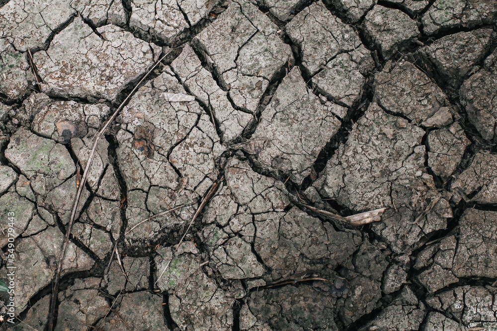 Dry land soil or cracked ground texture and parched dirt in Thailand ...