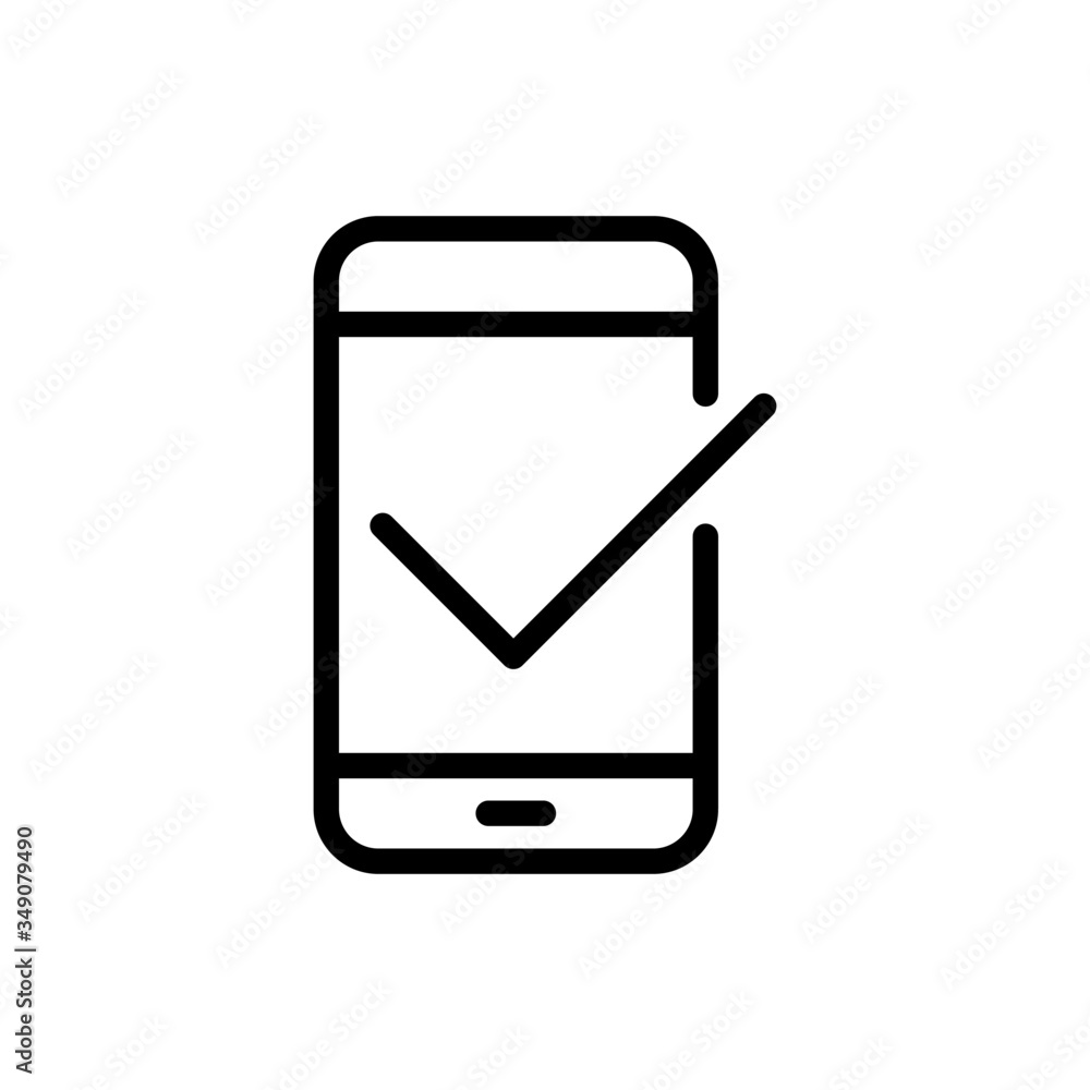 Smartphone icon vector icon in line art style on white background ...