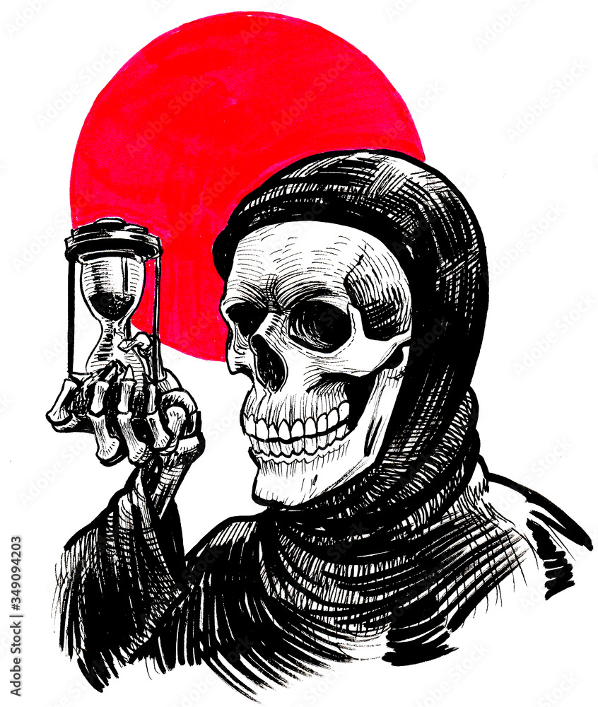ripper, death, dead, skull, skeleton, sand, clock, time, illness ...