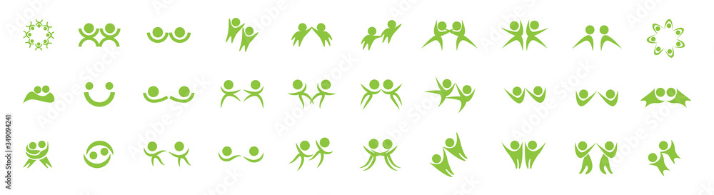 Abstract People Logo Set. Human Figure Isolated On White Background ...