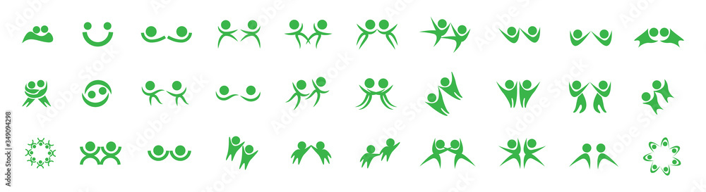 Abstract People Logo Set. Human Figure Isolated On White Background ...