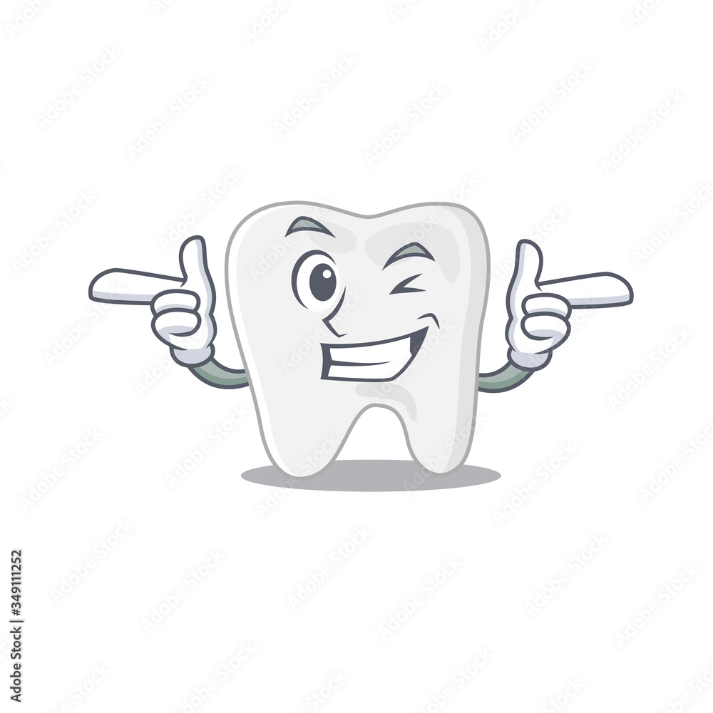 Cartoon design of tooth showing funny face with wink eye Stock Vector ...