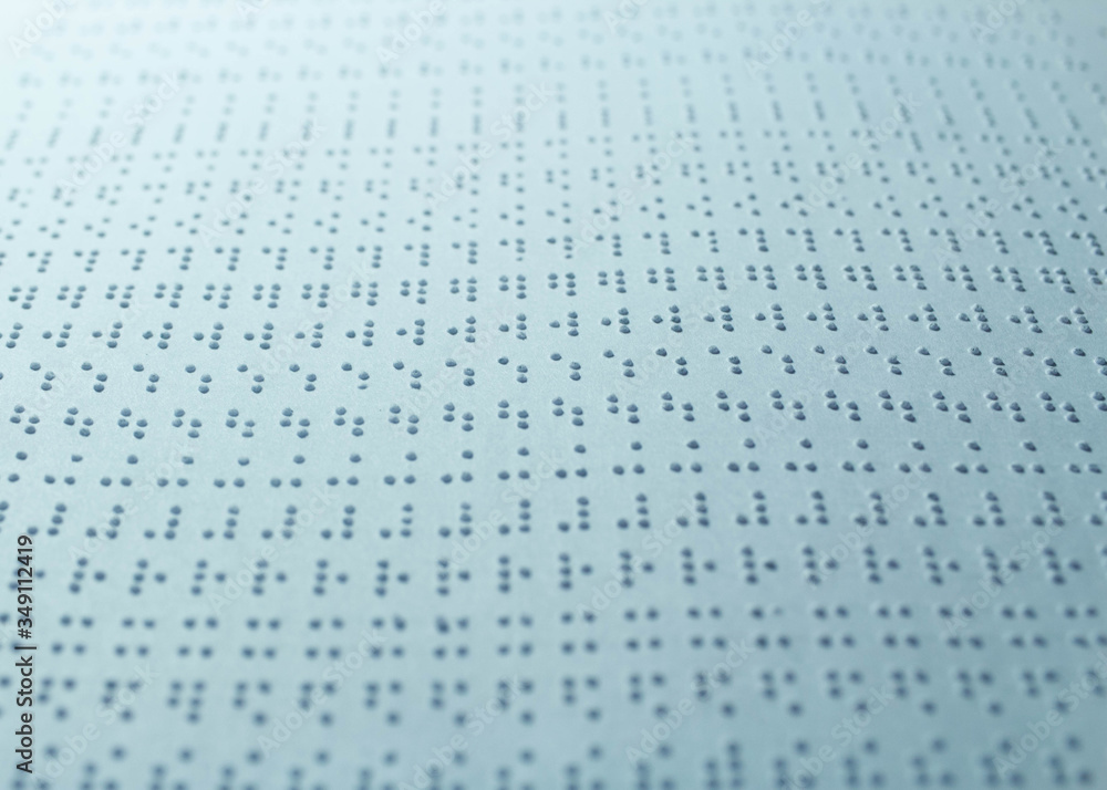 Braille alphabet pattern in a white sheet Stock Photo | Adobe Stock