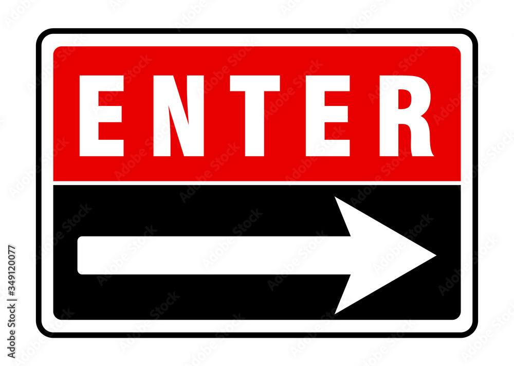 Enter (Right Arrow) Sign, enter sign Stock Vector | Adobe Stock
