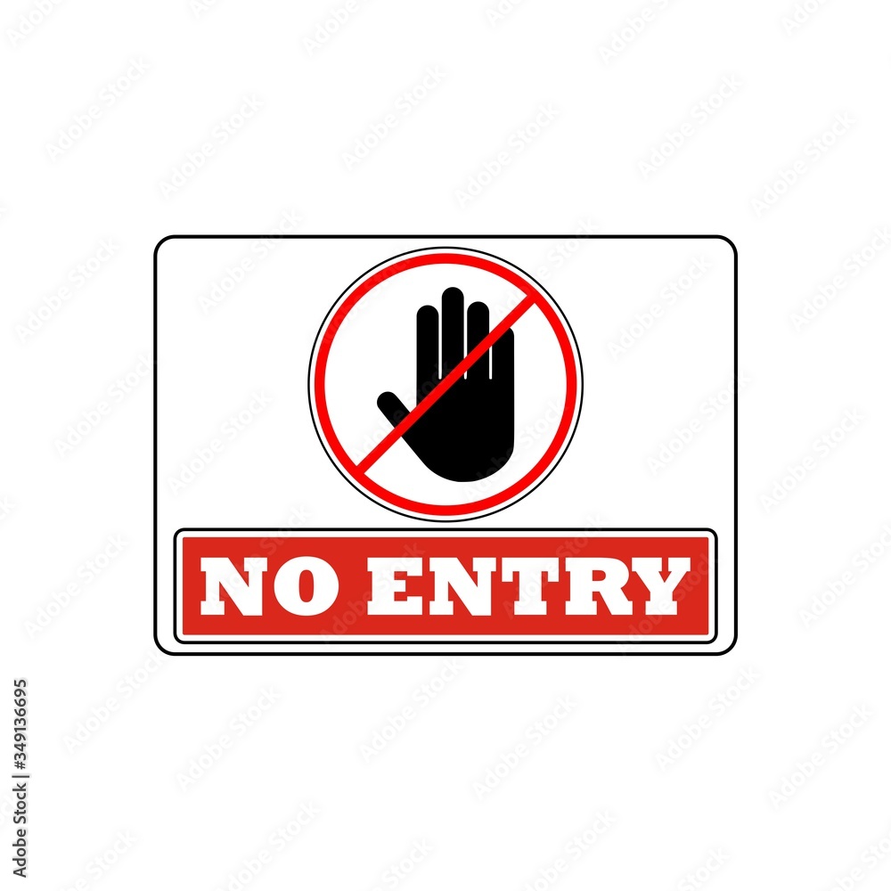 Hand forbidden sign. Blocking sign with hand icon. Stop sign. No entry ...