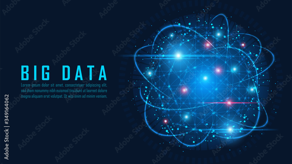 Vetor de Big data visualization graphic in Futuristic concept ...