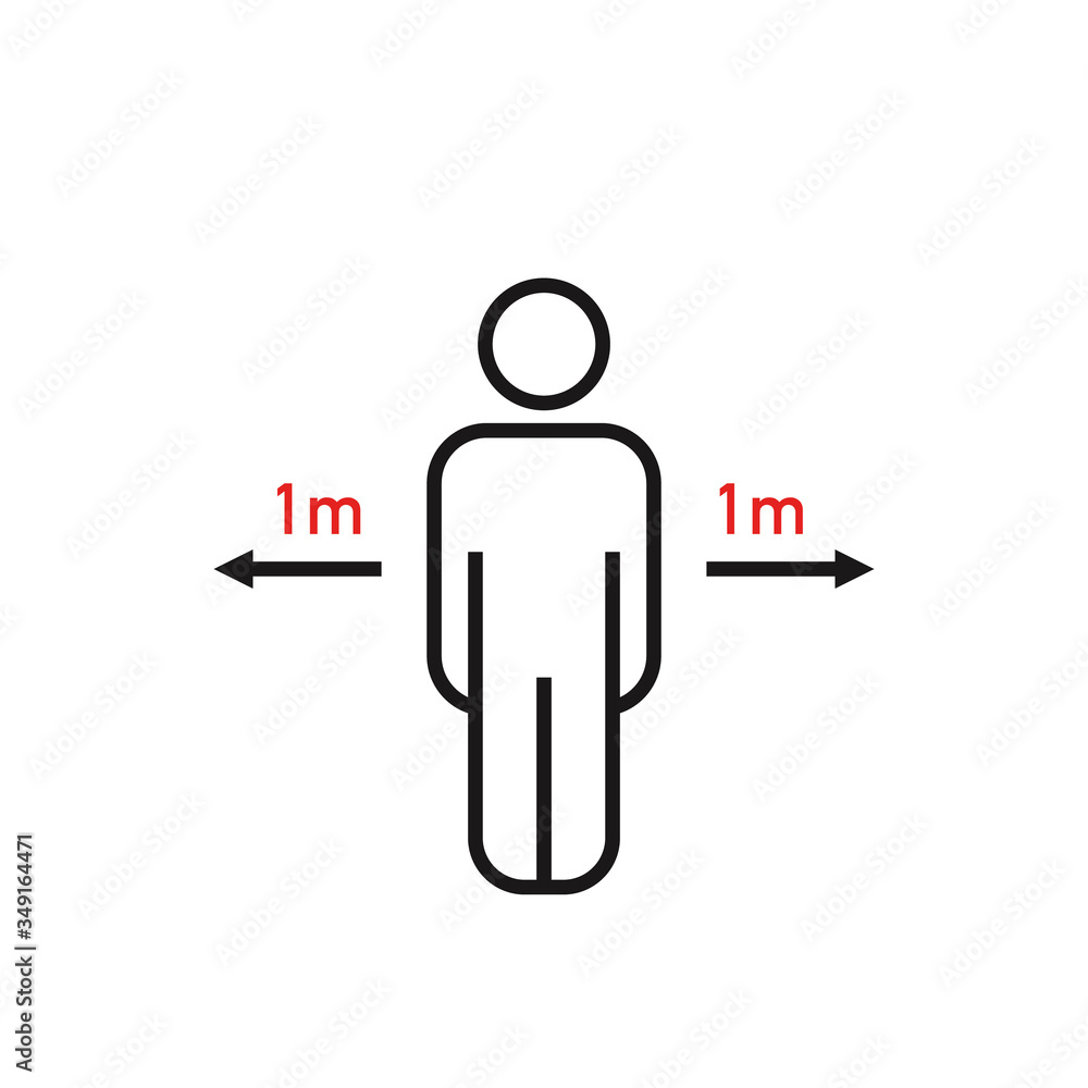 1m social distancing for print floor. Vector Stock Vector | Adobe Stock