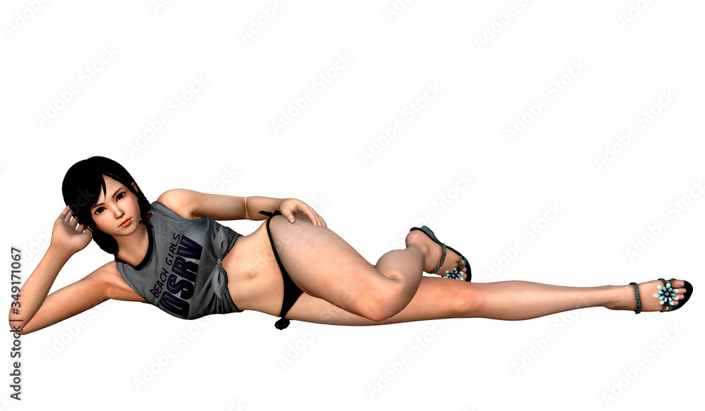 sexy woman seductive laying pose in bikini Stock Illustration | Adobe Stock