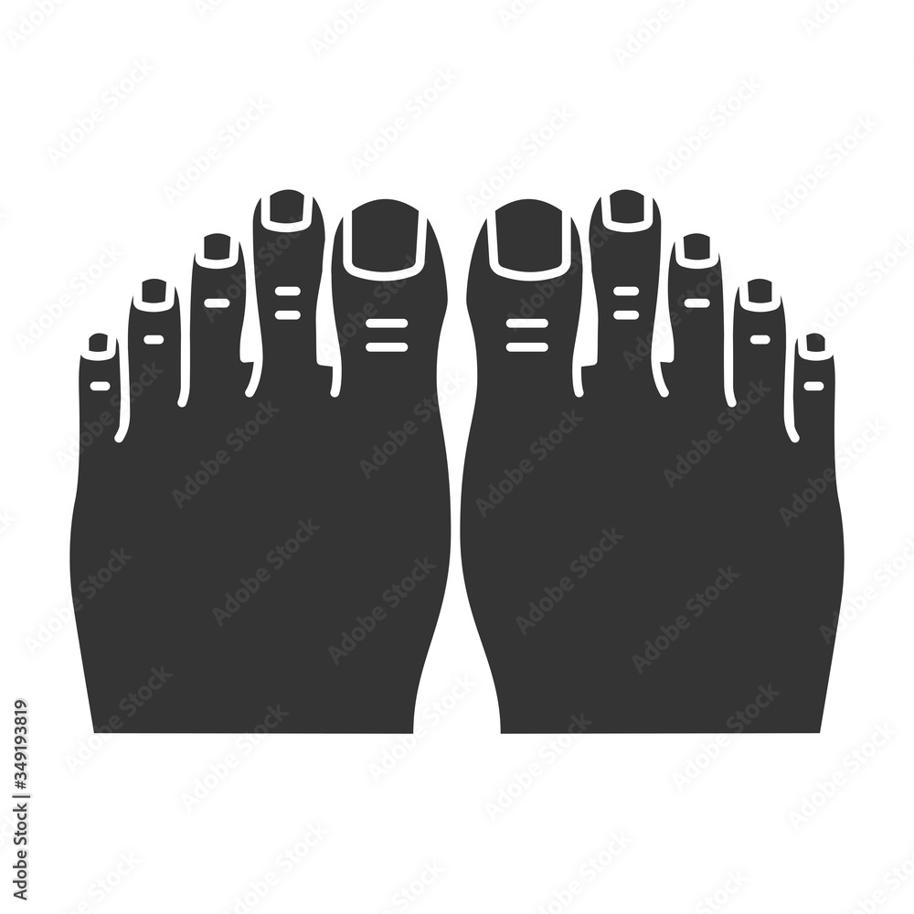 Woman s feet black glyph icon. Pedicure procedure. Nail service. Beauty ...