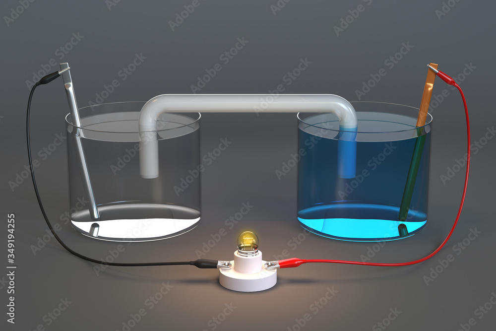 galvanic cell experiment Stock Illustration | Adobe Stock