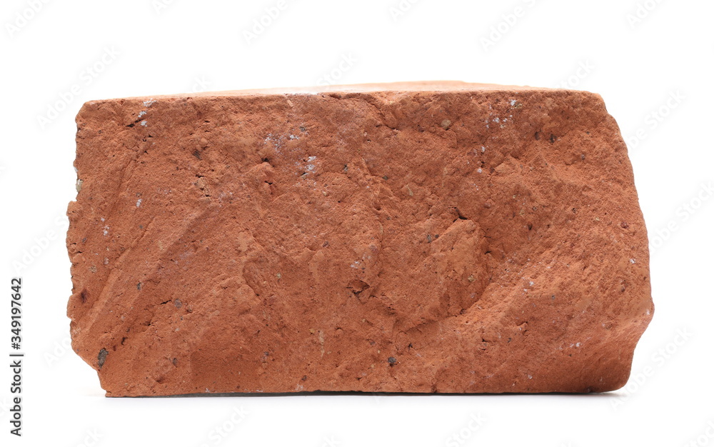 Damaged brick for bricklaying and construction isolated on white ...