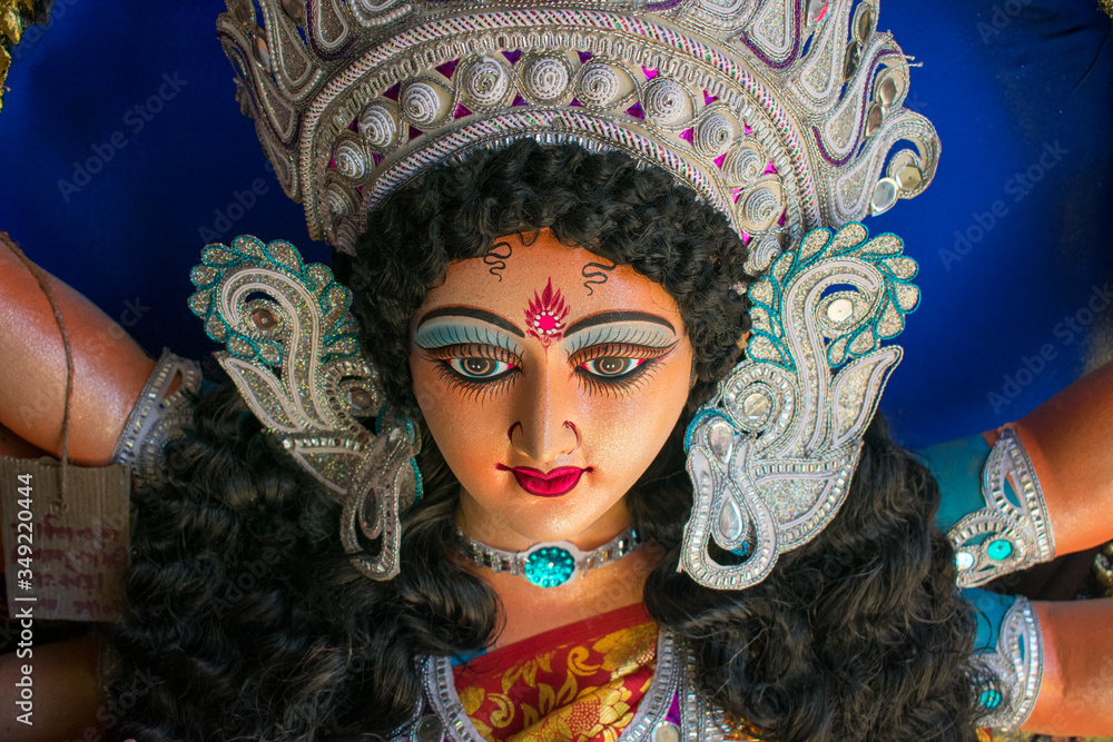 Durga Face During Durga Puja Festival- Goddess Durga - Festival of ...