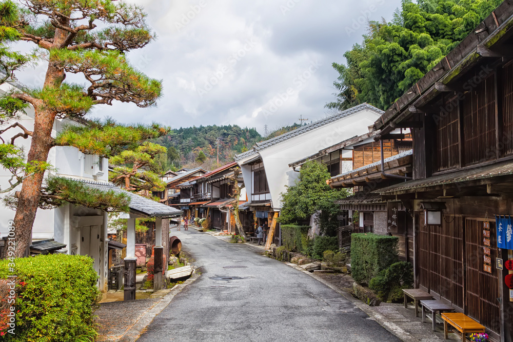 Tsumago, scenic traditional post town in Japan from Edo period. Famous ...