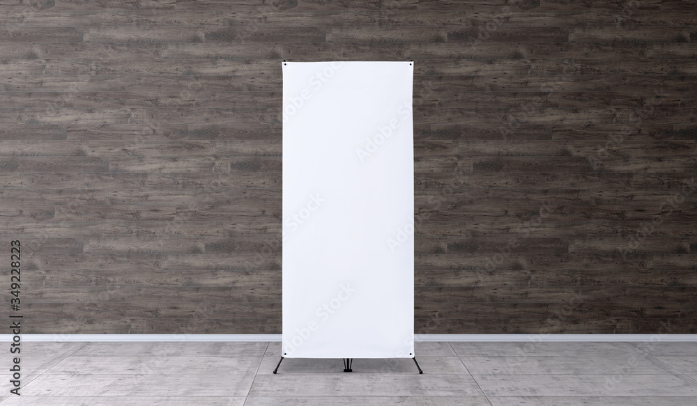 X-stand banner for training or promotional presentation. Blank template ...