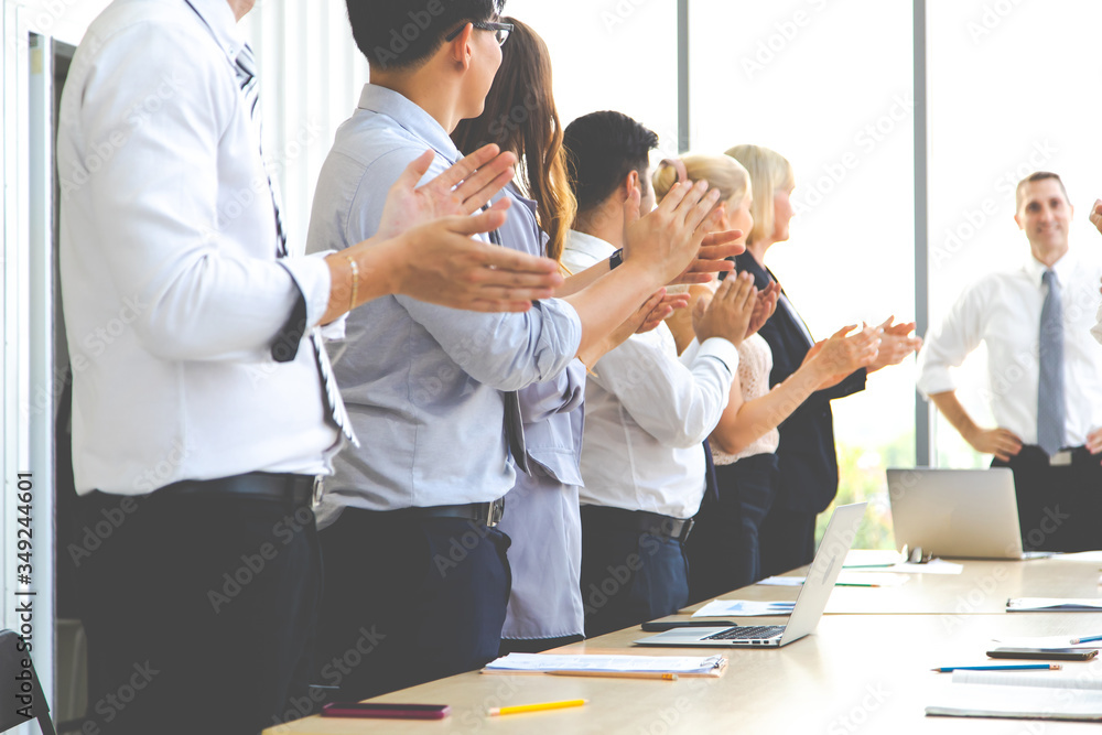 Congratulation, Celebration, Success and winner concept. audience ...