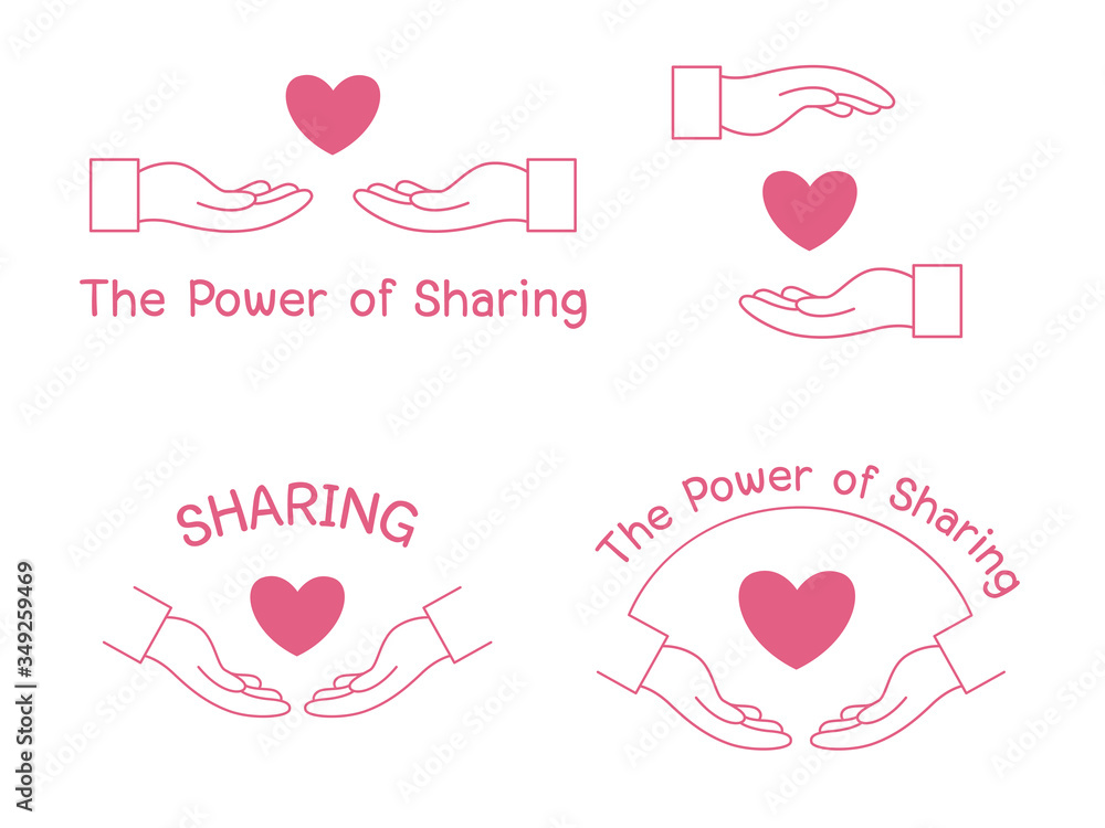 Give hand helping the power of Sharing LOGO Design, Two hands helping ...