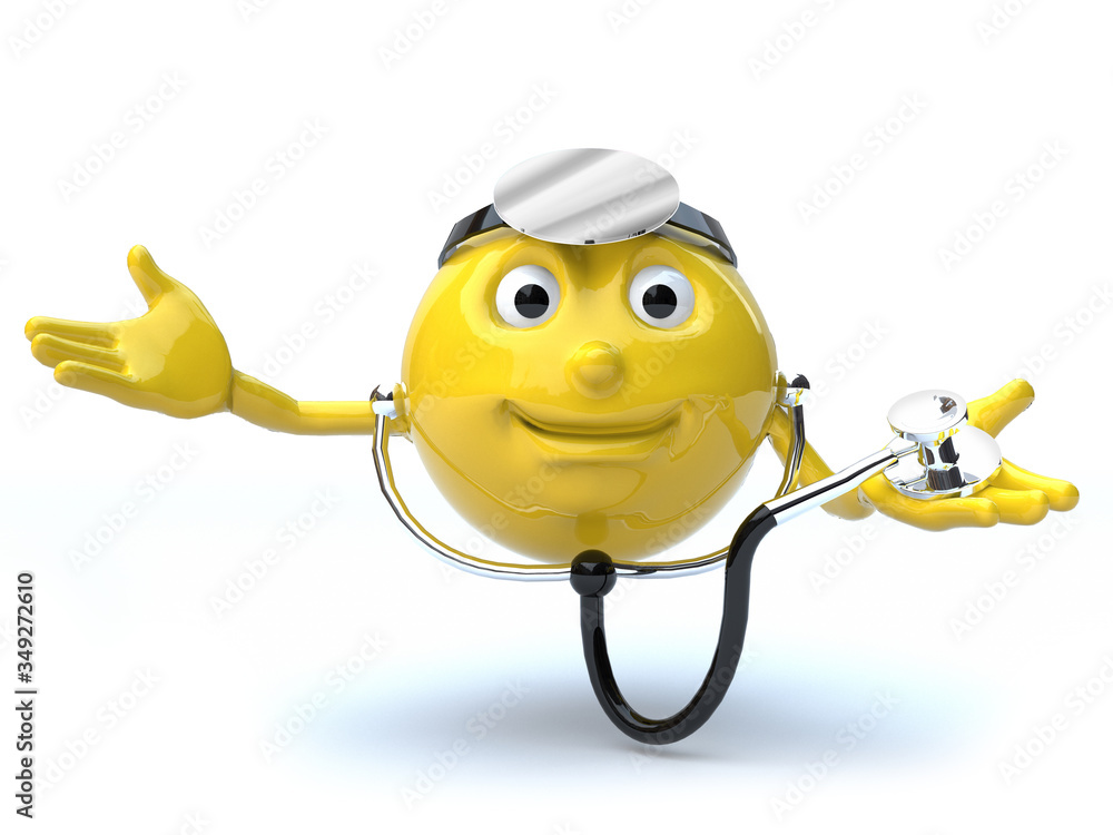 Doctor emoticon with stethoscobe Stock Illustration | Adobe Stock