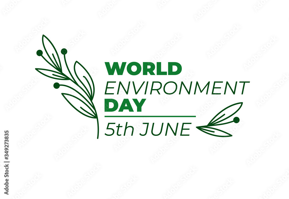 World environment day logo with green leaves. Vector illustration ...