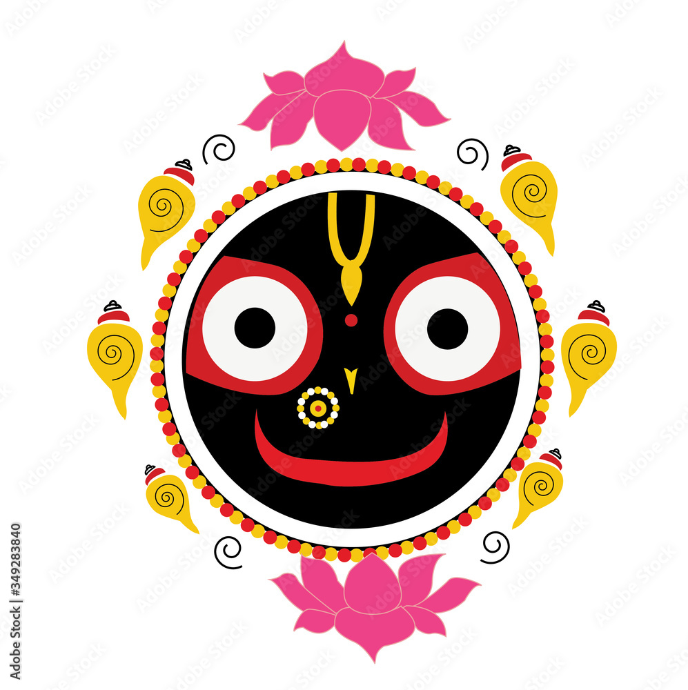 Jagannath face vector graphics Illustration Stock Illustration | Adobe ...