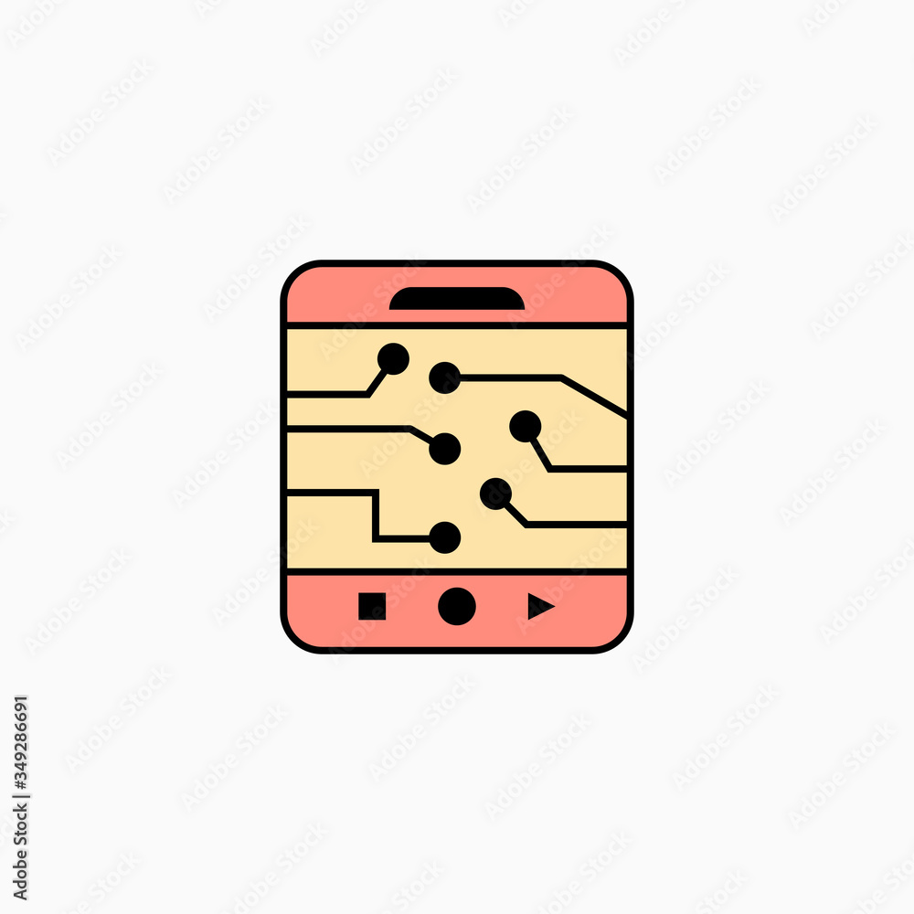 Artificial intelligence mobile phone icon. Vector AI technology concept ...