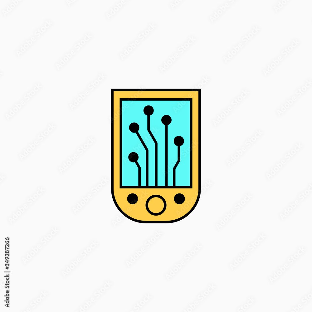 Artificial intelligence mobile phone icon. Vector AI technology concept ...