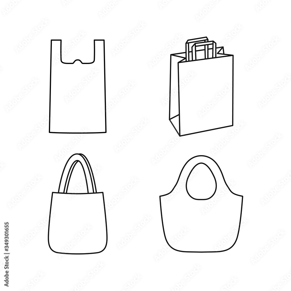 Differents kinds of countour vector bags icons Stock Vector | Adobe Stock