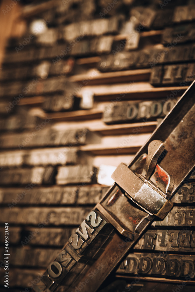 Old printing machine with different letters and numbers Stock Photo ...