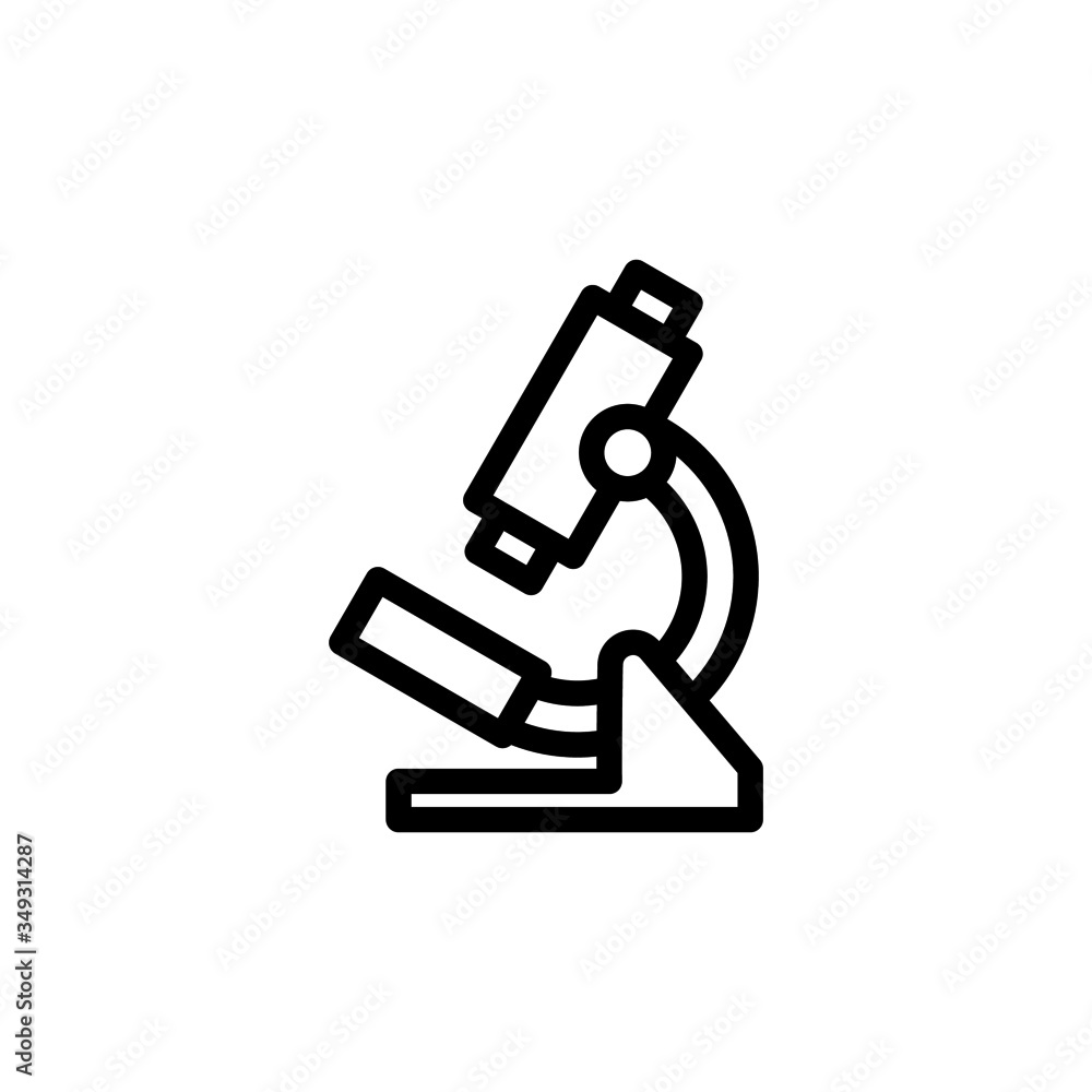 Vecteur Stock Microscope icon template in line art style on white ...