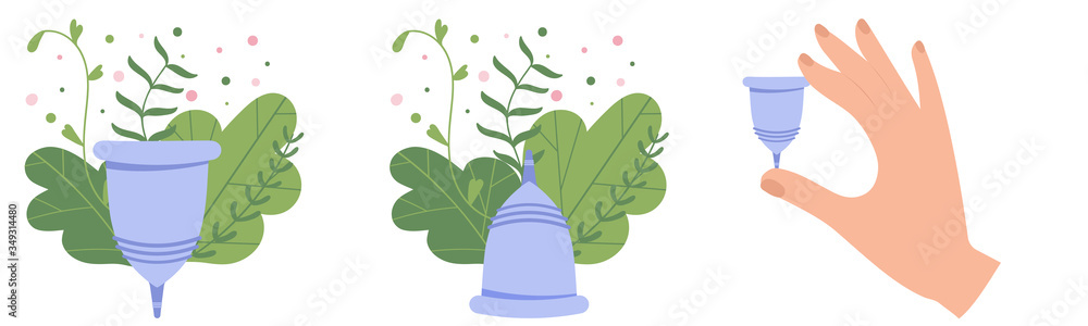 Menstrual period use cup to collecting blood. Menstrual cup hygiene ...