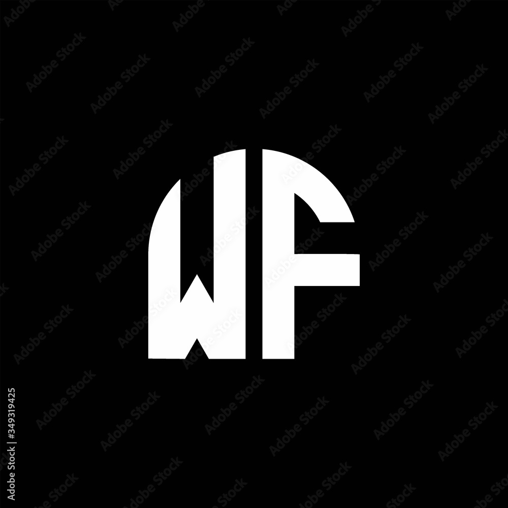 WF monogram logo with curve shape design template Stock Vector | Adobe ...