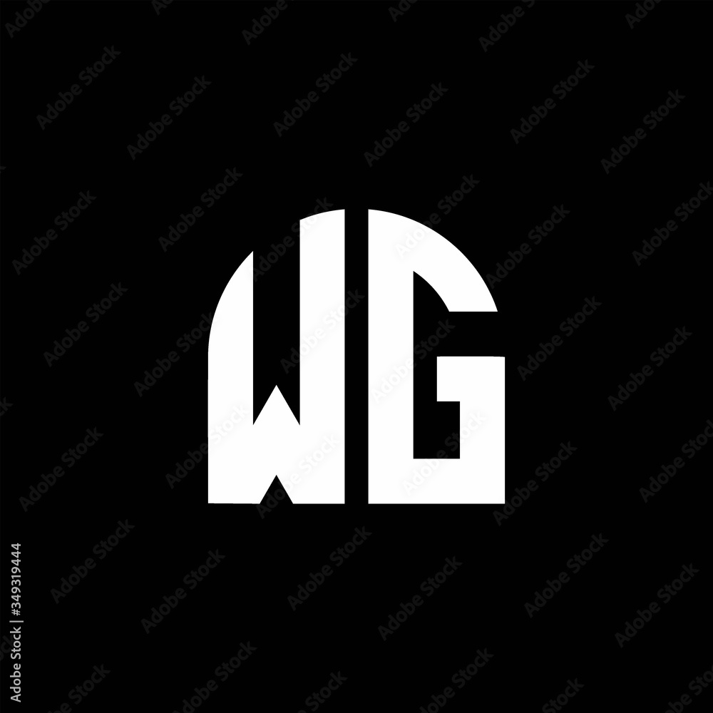 WG monogram logo with curve shape design template Stock Vector | Adobe ...