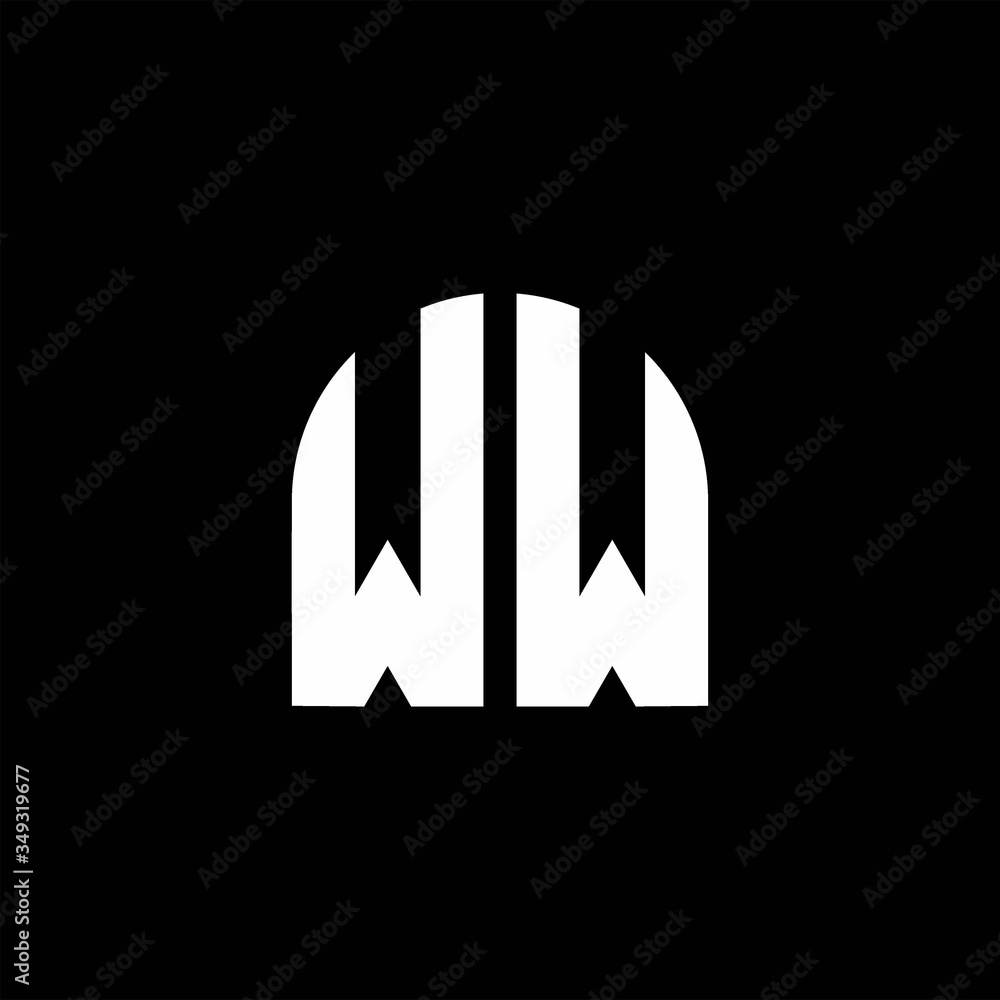 WW monogram logo with curve shape design template Stock Vector | Adobe ...