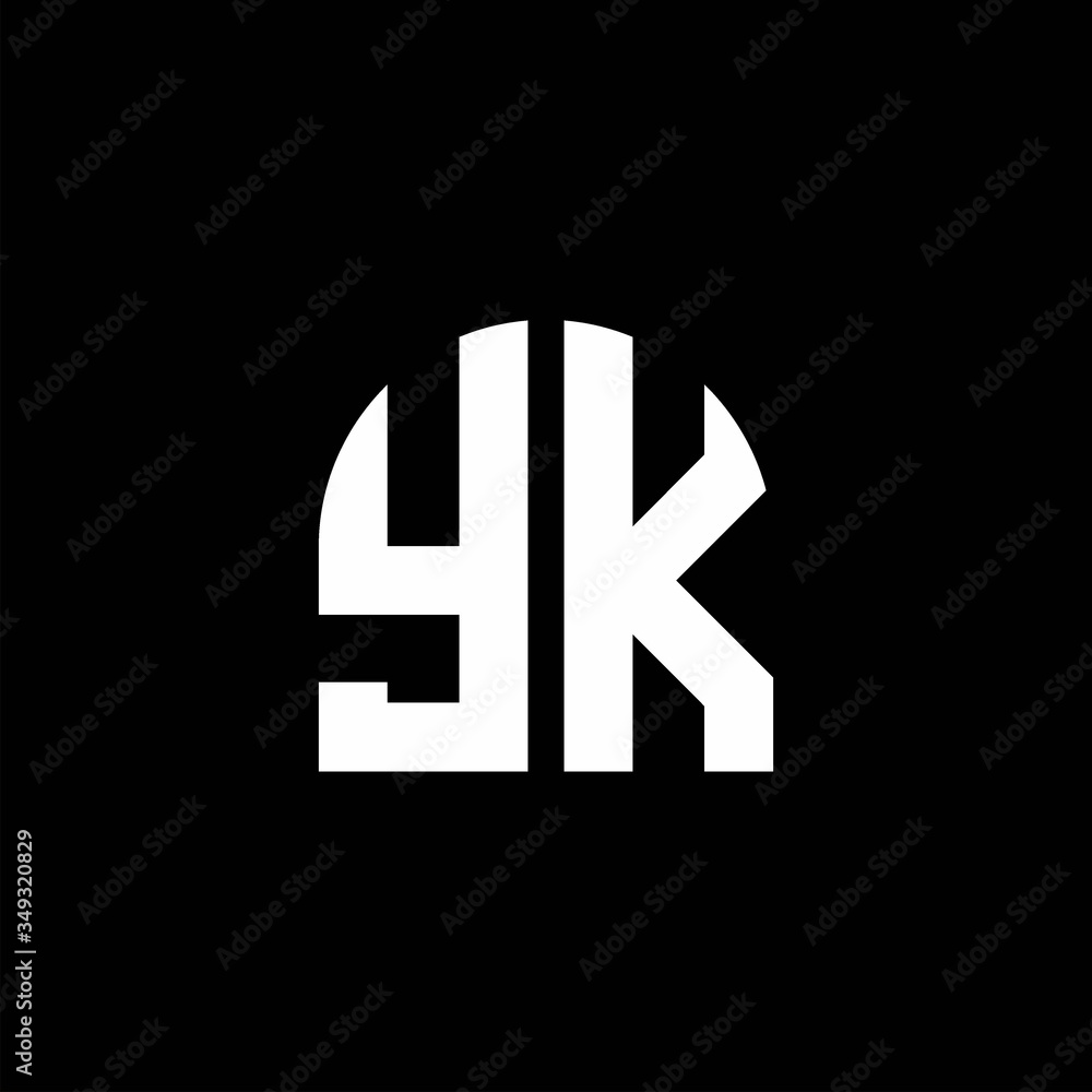 YK monogram logo with curve shape design template Stock Vector | Adobe Stock