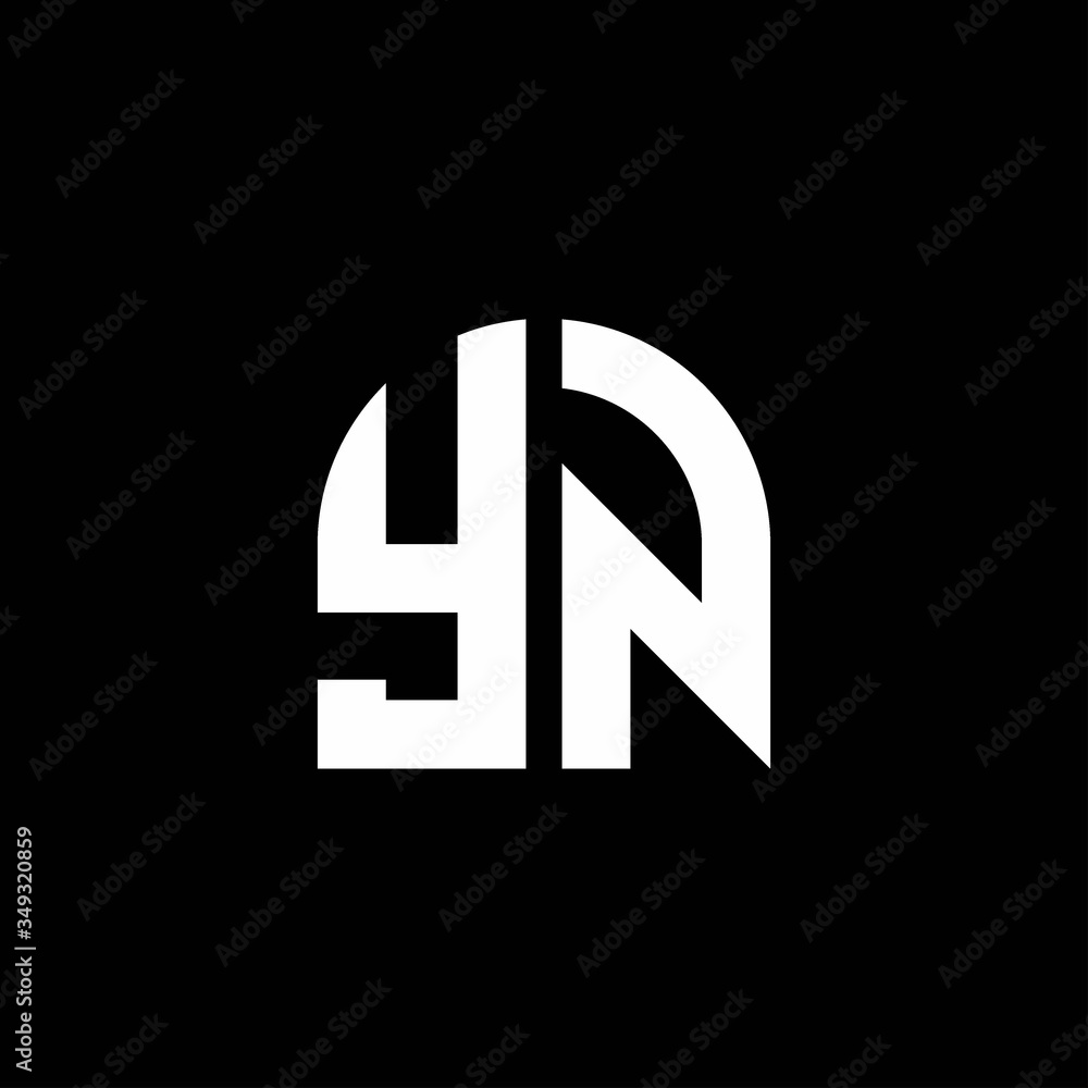 YN monogram logo with curve shape design template Stock Vector | Adobe ...