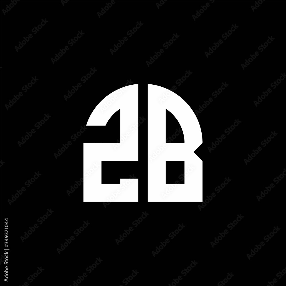 ZB monogram logo with curve shape design template Stock Vector | Adobe ...
