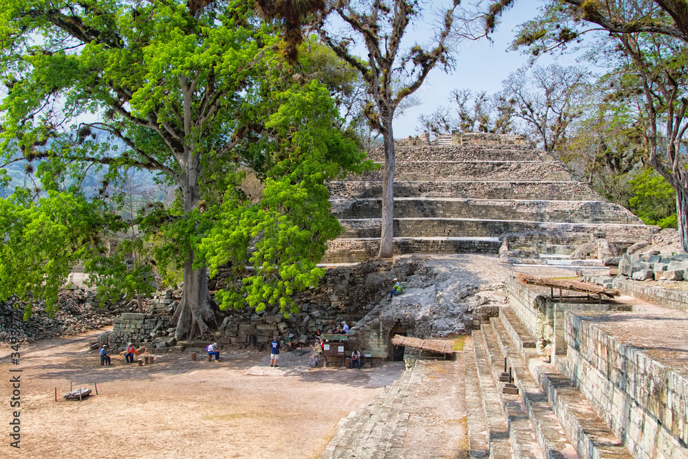 Copan ruins in the archeological site, Copan Ruinas, Honduras, Central ...