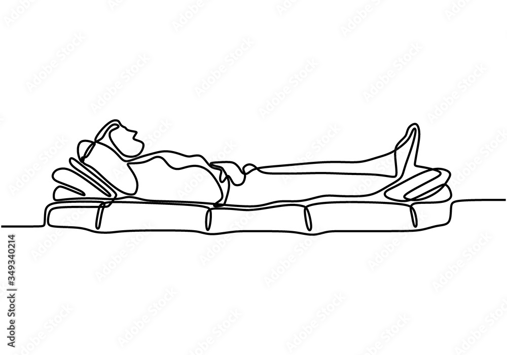 Continuous one art line drawing sketch. Sleeping woman one line vector ...