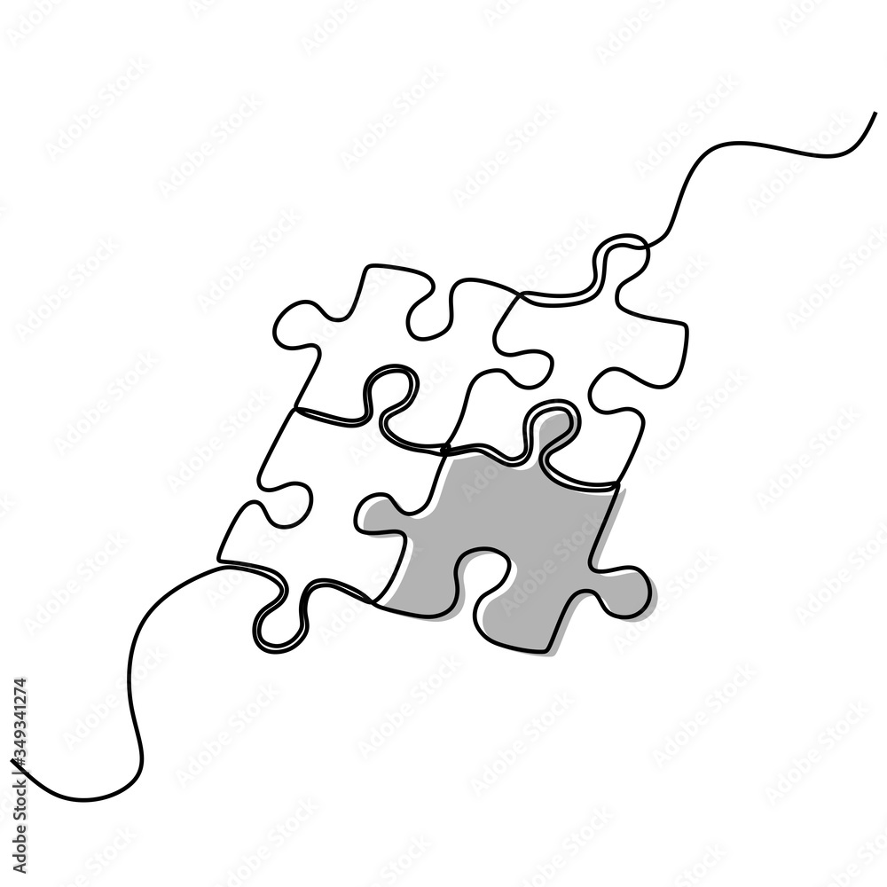 Two Puzzle Pieces Template