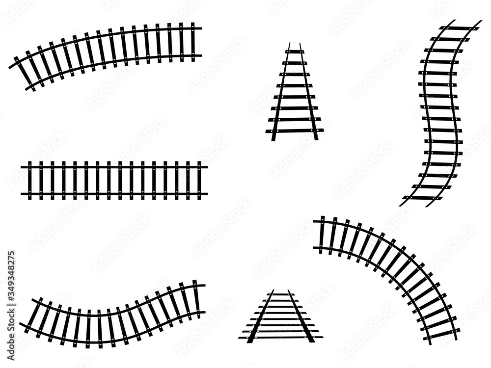 Curved Train Track Clipart
