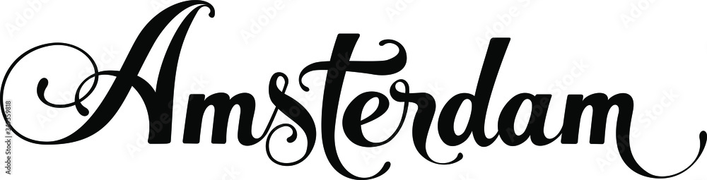 Amsterdam - custom calligraphy text Stock Vector | Adobe Stock