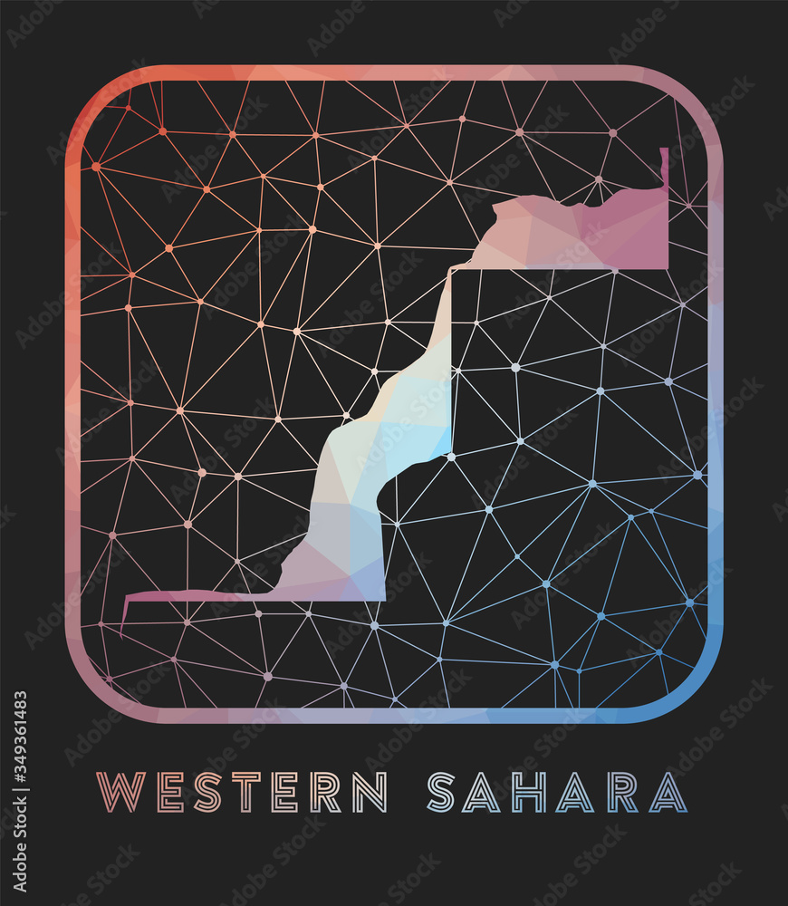 Western Sahara map design. Vector low poly map of the country. Western ...