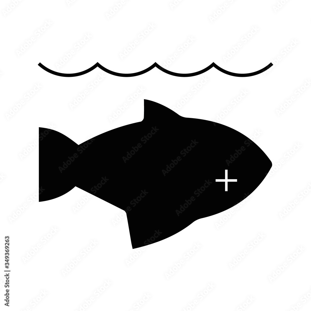 Dead fish symbol for environmental destruction Stock Vector | Adobe Stock