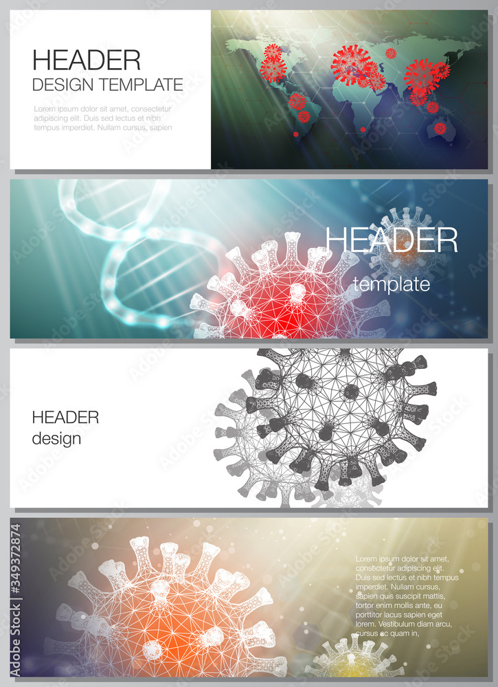 Vector layout of headers, banner design template for website footer ...