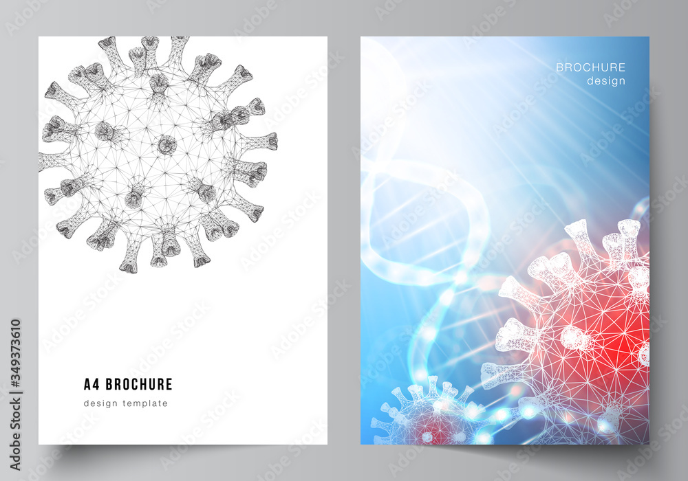 Vector layout of A4 cover mockups templates for brochure, flyer layout ...