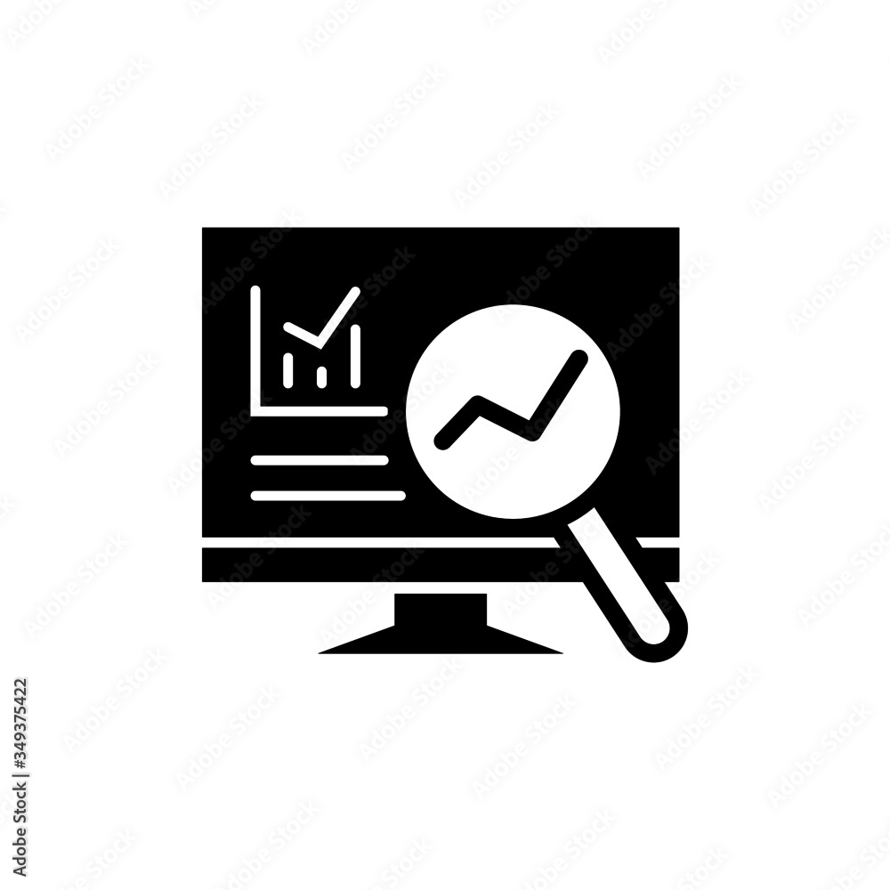 Database Analysis transparent icon vector in black flat design on white ...