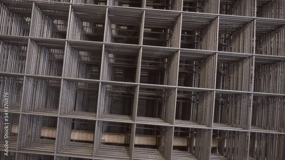 Reinforcement mesh close-up. Armature made of wire. Metal rockstores ...